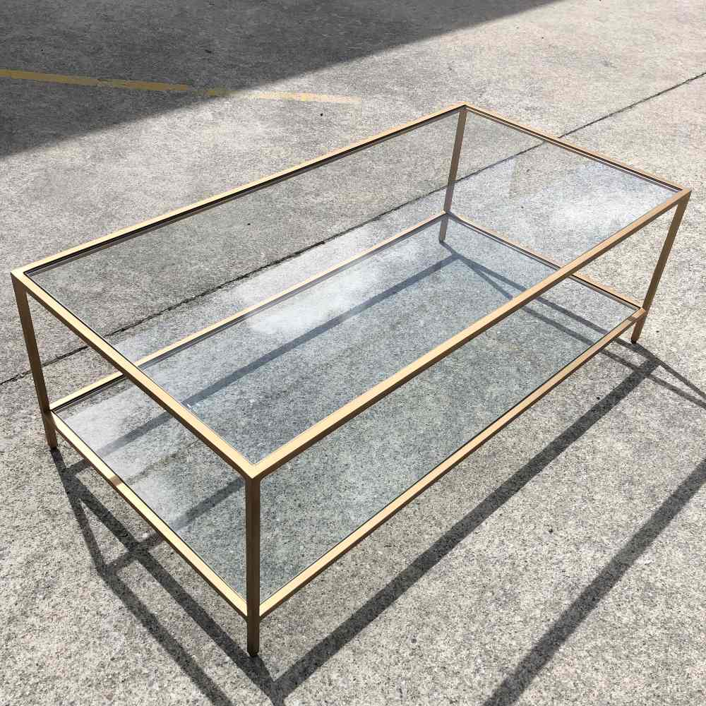 glass brass rectangle table | wedding furniture | wedding hire